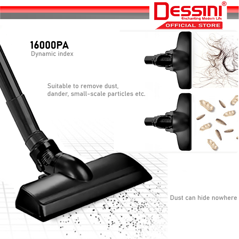DESSINI ITALY 1200W Cyclone Vacuum Cleaner Mop Floor Sweeper Dust ...
