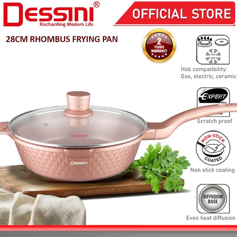DESSINI ITALY 28CM Rhombus Frying Pan Die Cast Aluminium Non Stick Pot ...